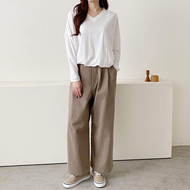 여자 데일리 봄 가을 와이드핏 면 슬랙스 팬츠 홈플러스 택배배송
