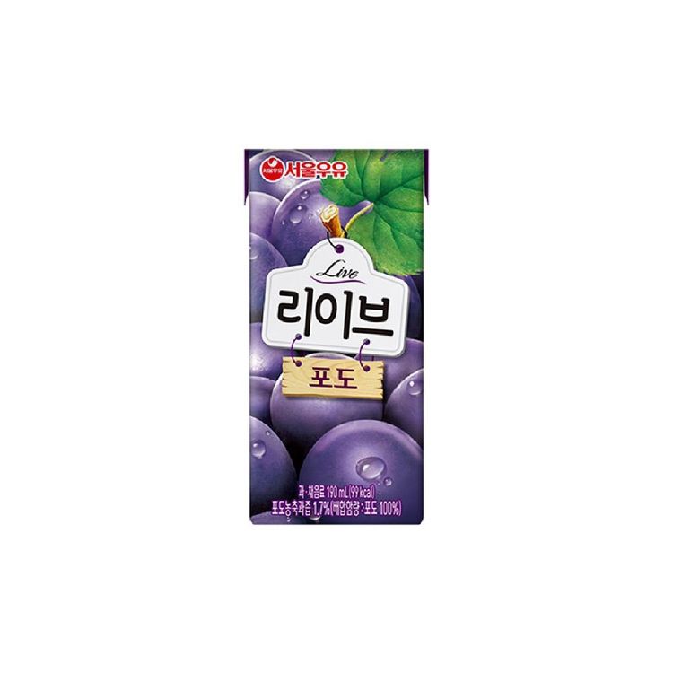 맛있는 서울우유 리이브 포도 주스 음료 190ml X 24EA | 홈플러스 택배배송