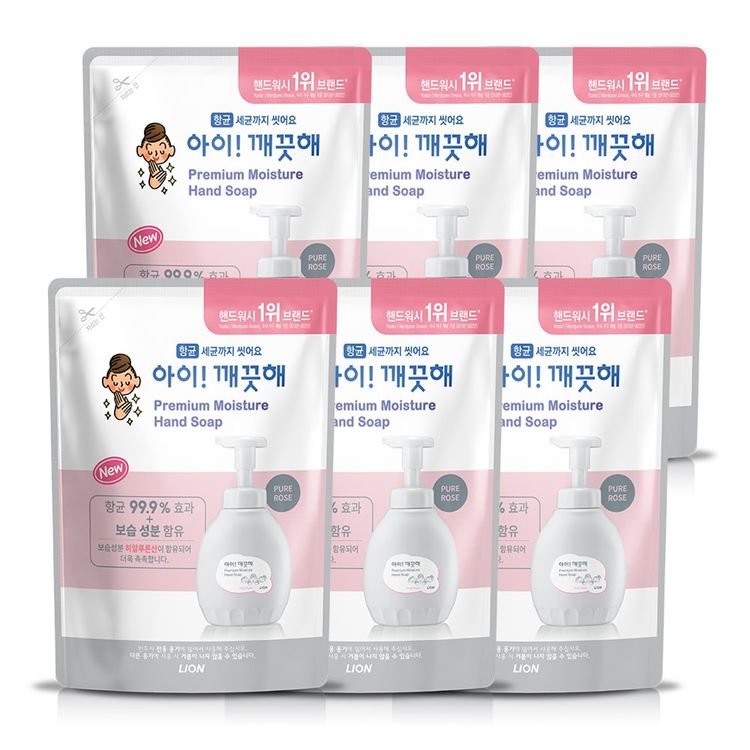 아이깨끗해 프리미엄 모이스처 퓨어로즈 400ml리필 X 6개 홈플러스 택배배송