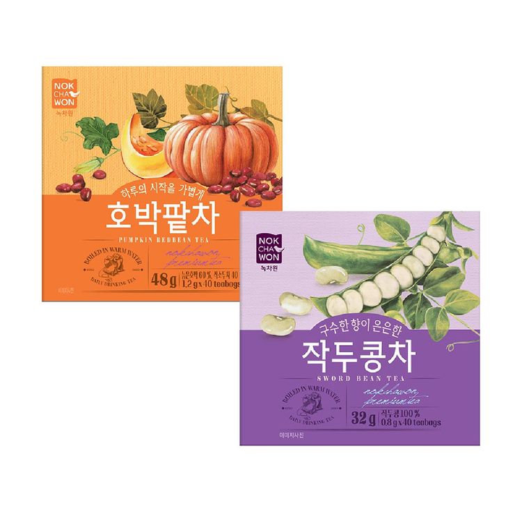 녹차원 작두콩차 40티백호박팥차 40티백 4면 홈플러스 택배배송