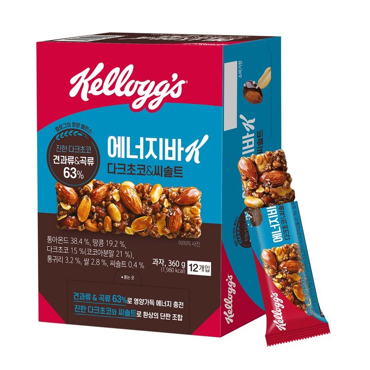 켈로그 에너지바k 다크초코and씨솔트 30g X 12개 1box 홈플러스 판매자택배