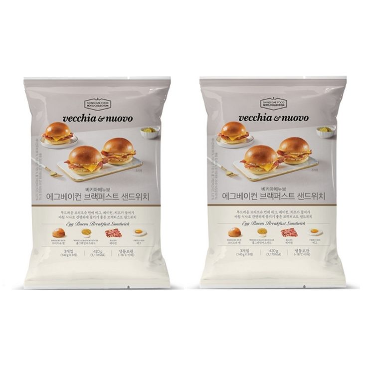 베키아에누보 에그베이컨 브랙퍼스트 샌드위치 420g 140g3입 X 2팩 홈플러스 택배배송