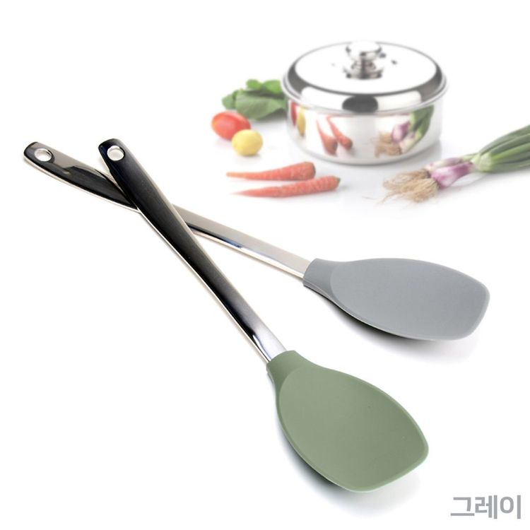 실리콘 주방 요리 이유식 밥 볶음 스푼 주걱 그레이 홈플러스 택배배송