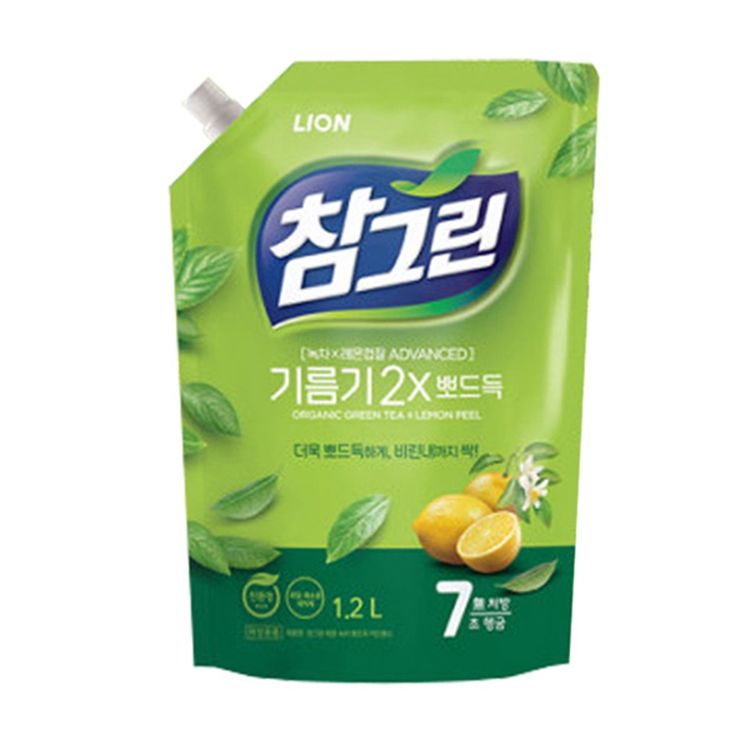Lion 참그린 기름기뽀드득 녹차 리필 12l 홈플러스 택배배송