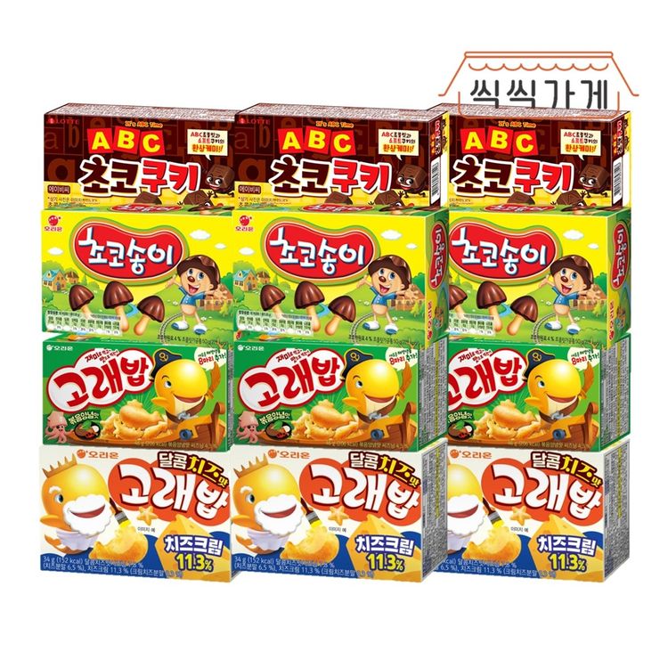 씩씩가게 단짠 각과자 4종 3개씩 고래밥 고래밥치즈 Abc초코쿠키 초코송이 홈플러스 택배배송