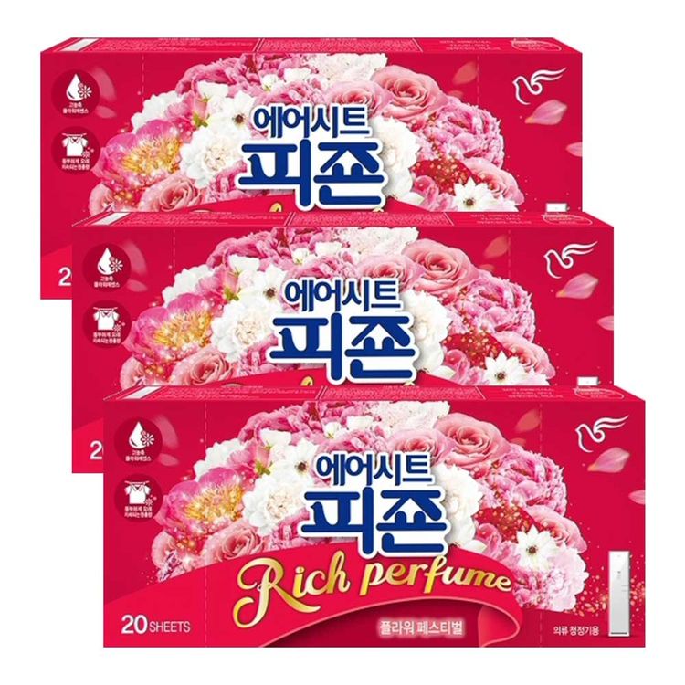 피죤 리치퍼퓸 에어시트 플라워페스티벌 20매 X 3개 홈플러스 택배배송