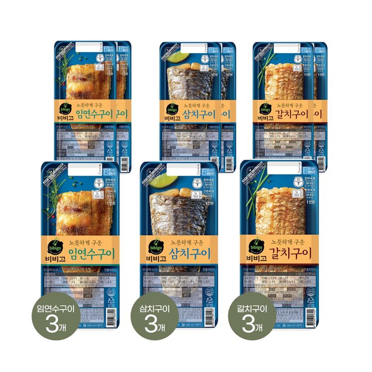 비비고 생선구이 임연수 60g X3개삼치 60g X3개갈치 70g X3개 홈플러스 택배배송