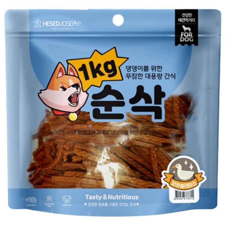 강아지 대용량 간식 오리슬라이스 1kg 영양 스낵 육포 홈플러스 택배배송