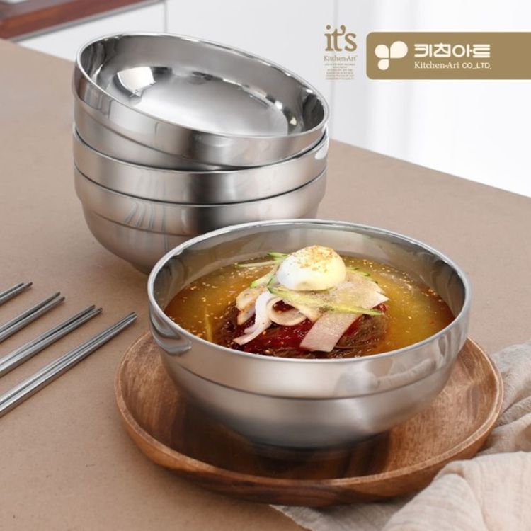 키친아트 냉면 라면 칼국수 스텐 면기 그릇 4p젓가락 4p 홈플러스 택배배송