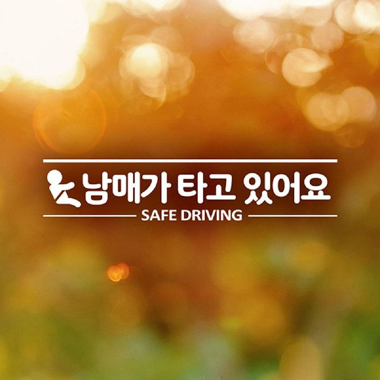 남매가 N92514995b1 타고있어요 Safedriving 자동차스티커 반사 홈플러스 택배배송