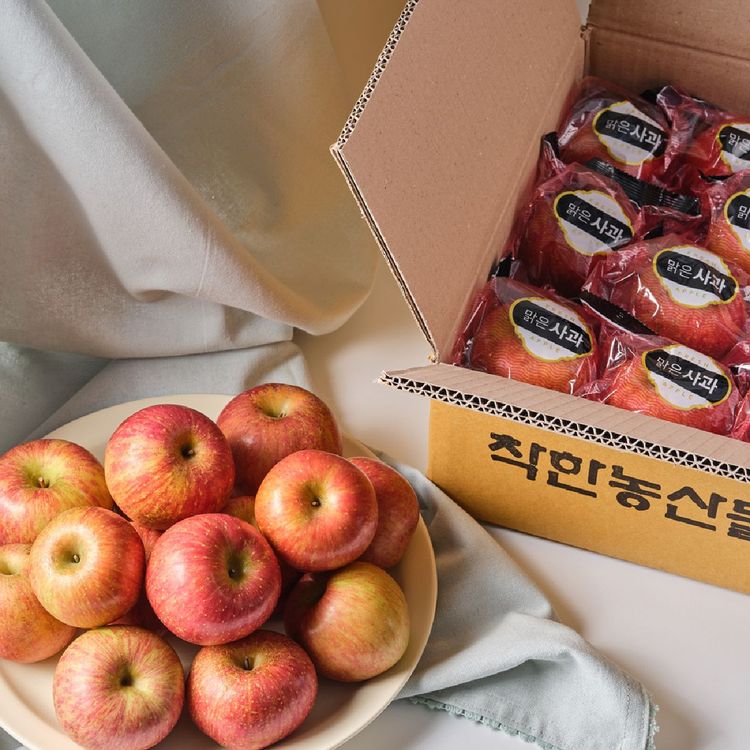 착한식탁 맑은 부사 세척사과 실중량 25kg 소과 홈플러스 택배배송