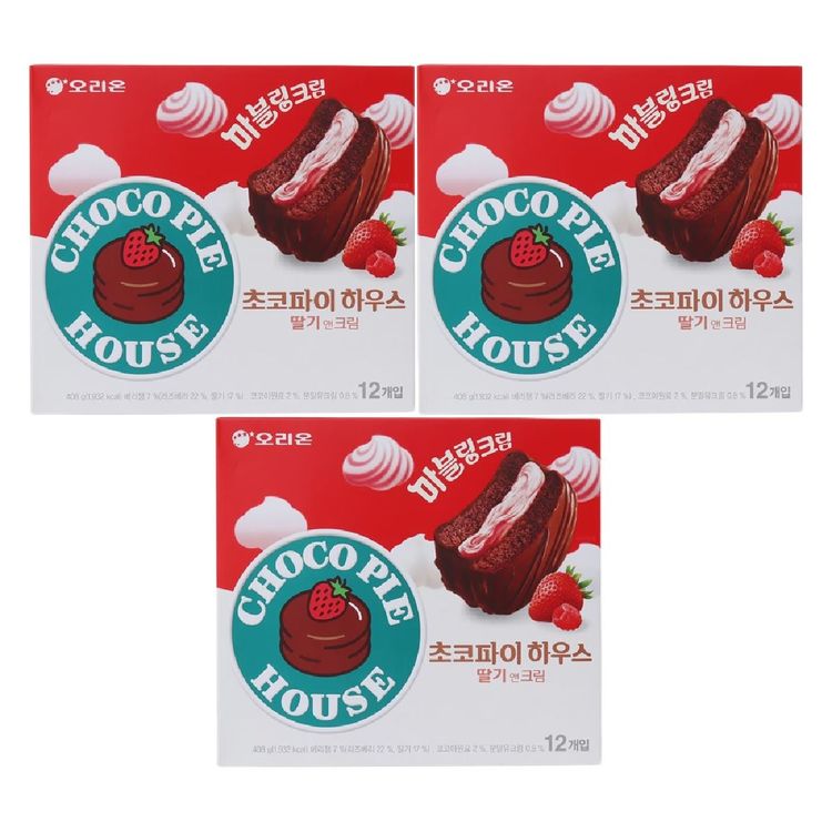 시선 오리온 초코파이 딸기앤크림408g X 3곽 홈플러스 택배배송