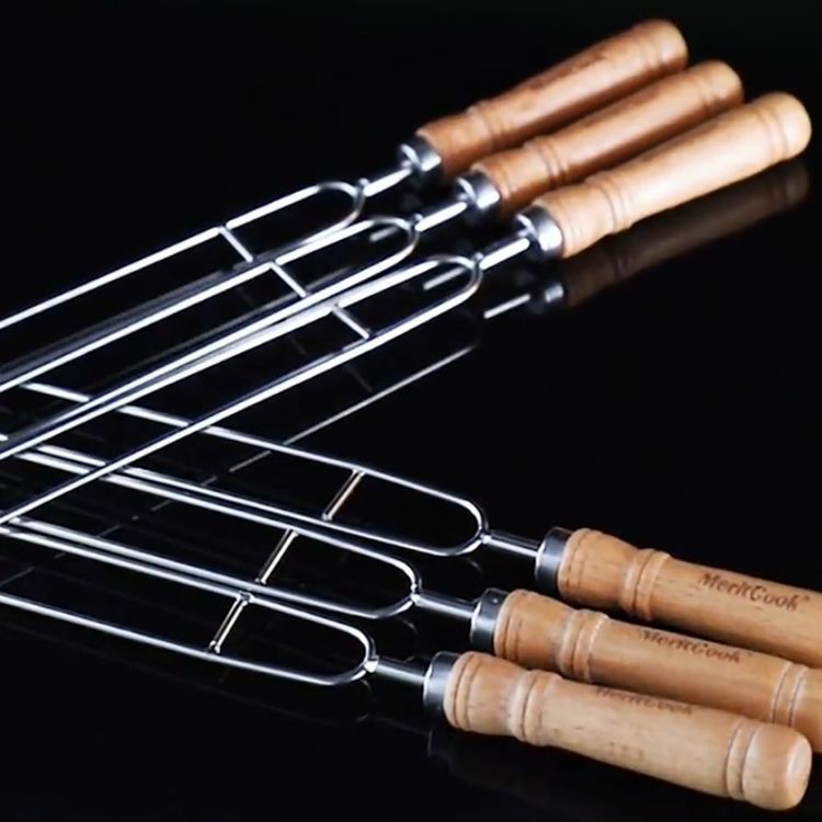 바비큐그릴 원목핸들 화로대 2열 바베큐 꼬치 6p 스텐 홈플러스 택배배송