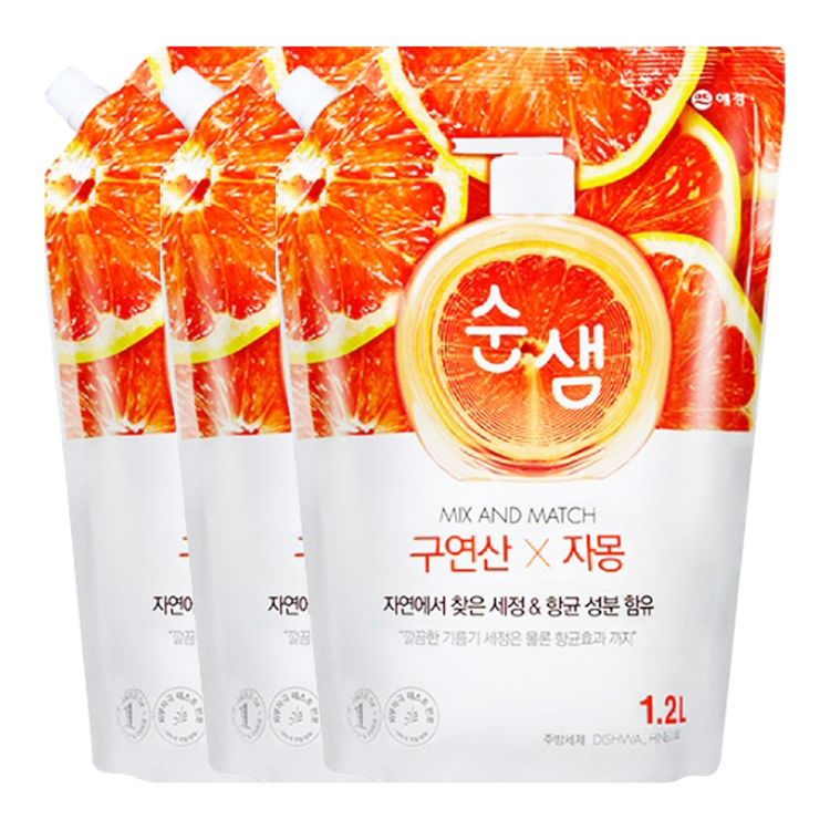 순샘 구연산x자몽 주방세제 리필 12l X 3개 홈플러스 택배배송