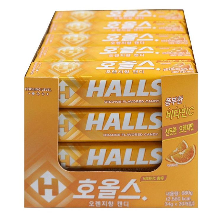 호올스 오렌지향 캔디 1박스 34g 20개입 대용량홀스 목사탕 목캔디 호올스 호올스캔디 홈플러스 택배배송