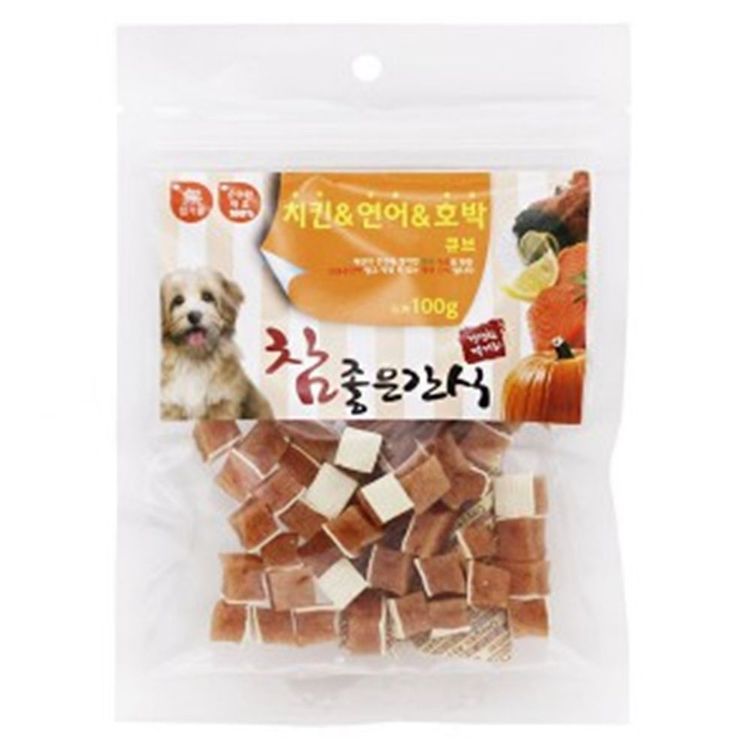 Poi107 참좋은 간식 치킨 연어 호박 큐브 100g 홈플러스 택배배송