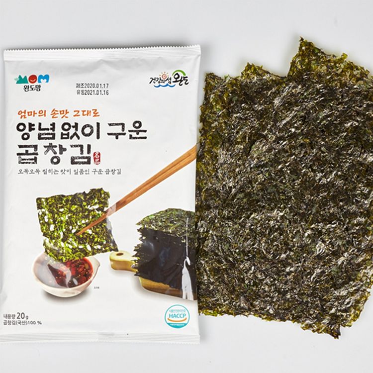 2022설 남도장터 완도맘 양념없이 구운 곱창김 20g X 10봉 박스포함 홈플러스 택배배송