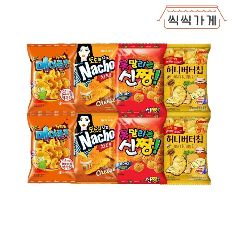 씩씩가게 단짠단짠 봉지과자3 2봉씩 8봉허니버터 카메 신짱 나쵸 홈플러스 택배배송