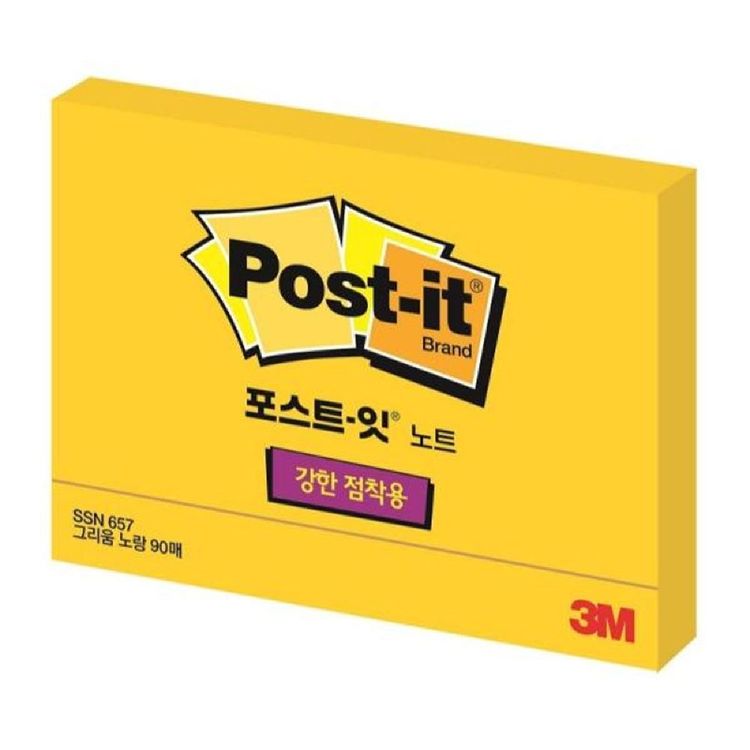 3m 포스트잇 강한점착용 노트 657 그리움노랑 홈플러스 택배배송