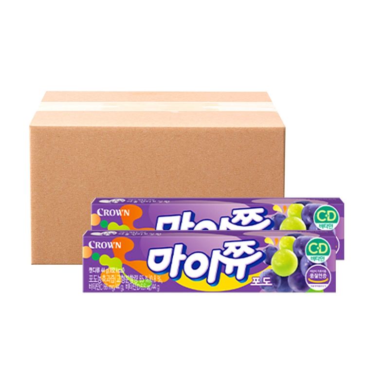 크라운 마이쮸 스틱 포도 44g 총120개입 15개입 X 8개 홈플러스 택배배송
