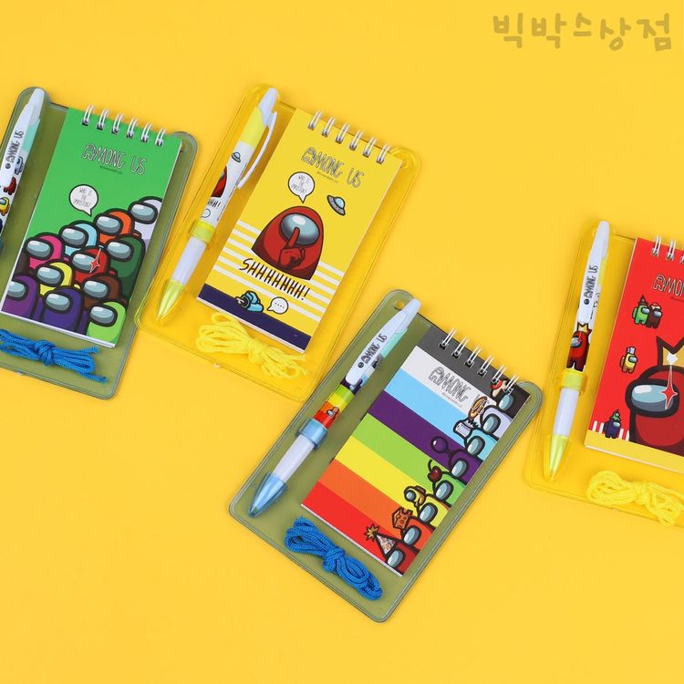 빅박스상점 어몽어스 목걸이수첩 1개 랜덤 초등학생 필기 수첩 노트 현장학습 견학 홈플러스 택배배송