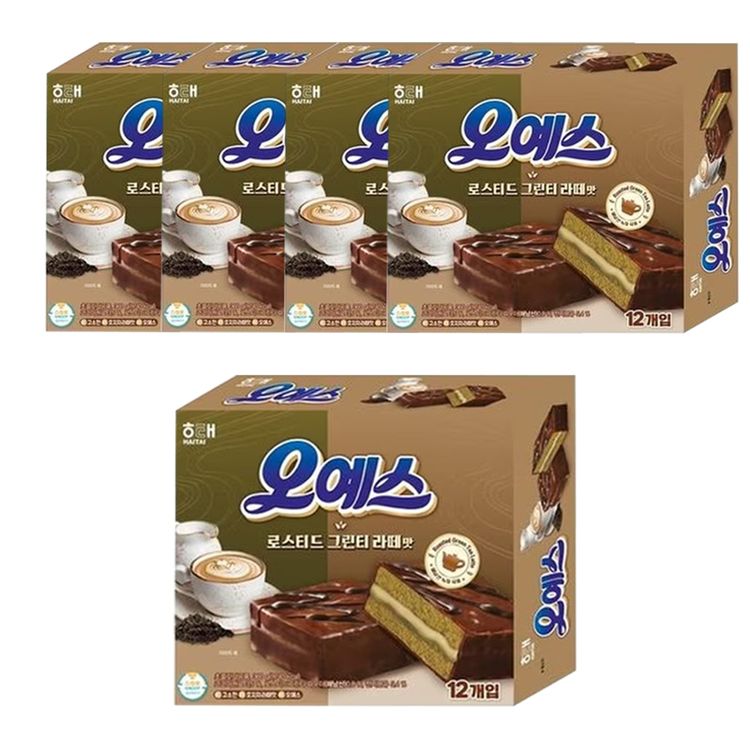 해태 오예스 로스티드 그린티 라떼맛 360g X 5개 무료배송 홈플러스 택배배송