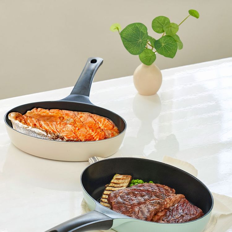 중복품절 Ih 인덕션 오발 그릴 프라이팬 24cm 크림베이지 홈플러스 택배배송