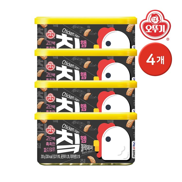 오뚜기 닭고기 캔햄 칰햄 블랙페퍼 200g 4개 홈플러스 택배배송