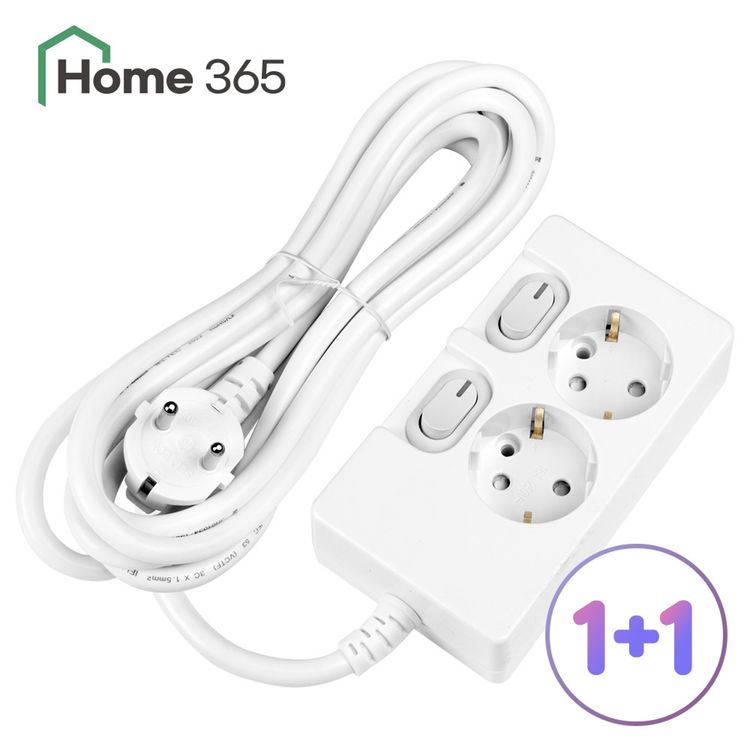 1+1 홈365 국산 개별멀티탭 2구 3m / 16A 절전 멀티콘센트 | 홈플러스 택배배송