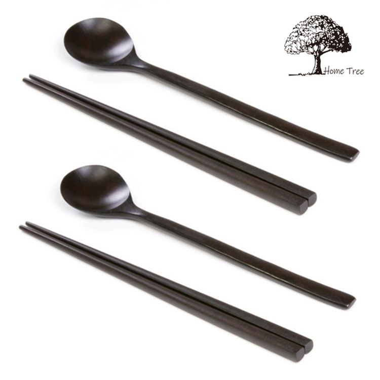 나무 궁중수저세트 2세트 둥근 자연옻칠 젓가락 한식 부부 숟가락 홈플러스 택배배송