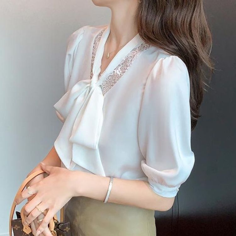 브이넥 실용적인 N6213ac6d7e 심플 리본 타이 블라우스 오피스룩 하객룩 홈플러스 택배배송
