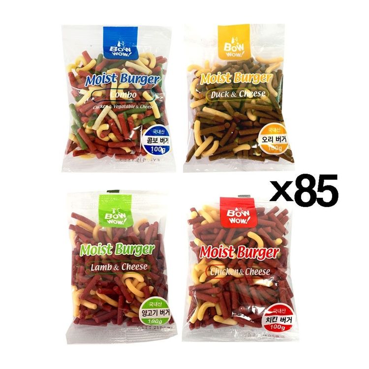 바우와우코리아 바우와우 버거 100g X85 강아지 스낵 소프트 영양 간식 홈플러스 택배배송