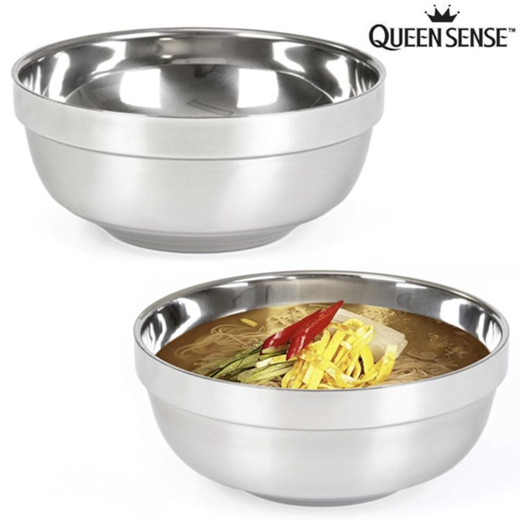 퀸센스 이중 냉면기 20cm 2p세트 스텐 탕기 라면 비빔밥 콩국수 업소용 가정용그릇 홈플러스 택배배송