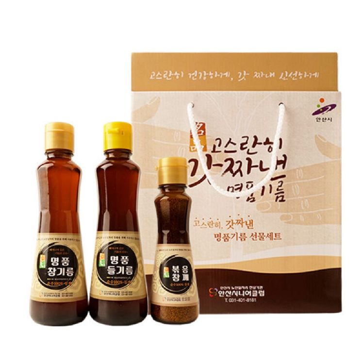 명품식품 고급세트참기름들기름볶음참깨80g 320ml 중국산 안산시니어클럽 홈플러스 택배배송