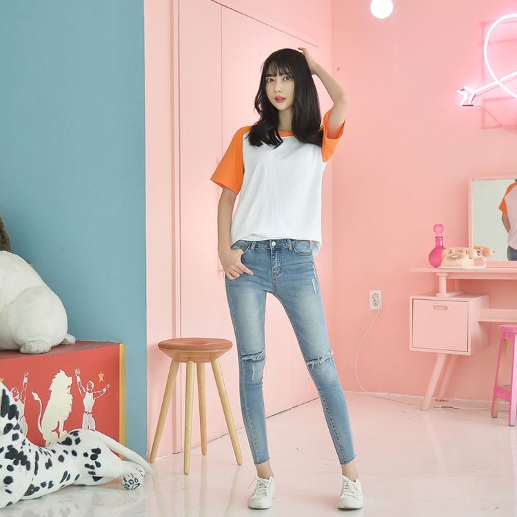 Gbm 데일리 데미지 컷팅 워싱팬츠 중청 홈플러스 택배배송