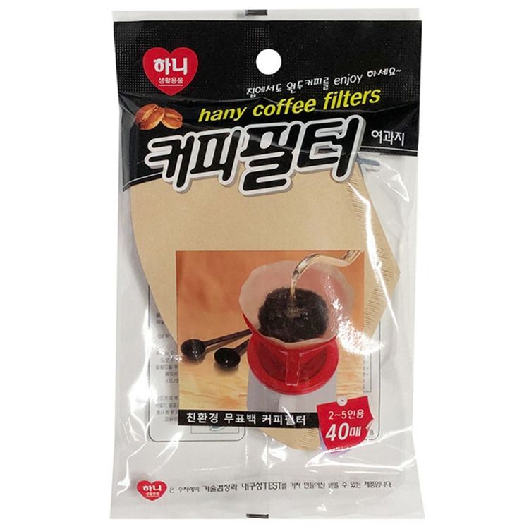 커피필터 하니 커피필터여과지 2~5인용 40매입 핸드드립 종이 홈플러스 택배배송