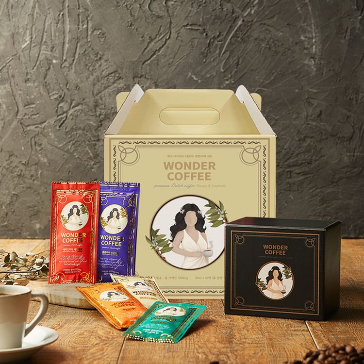선물박스 원더 더치커피 5종원두 총40팩 선물세트 홈플러스 택배배송