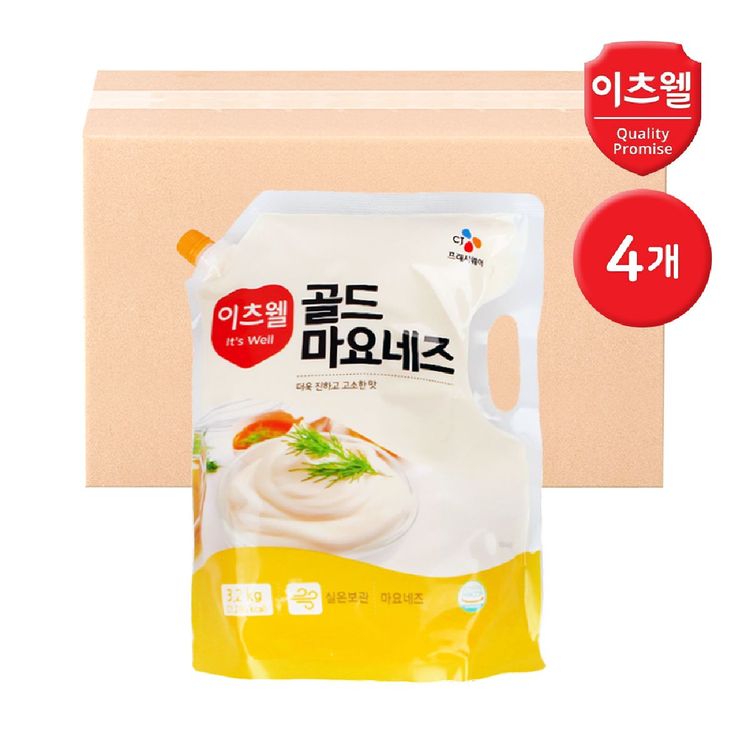 이츠웰 골드 마요네즈 대용량 스파우트팩 32kg 4개 홈플러스 택배배송