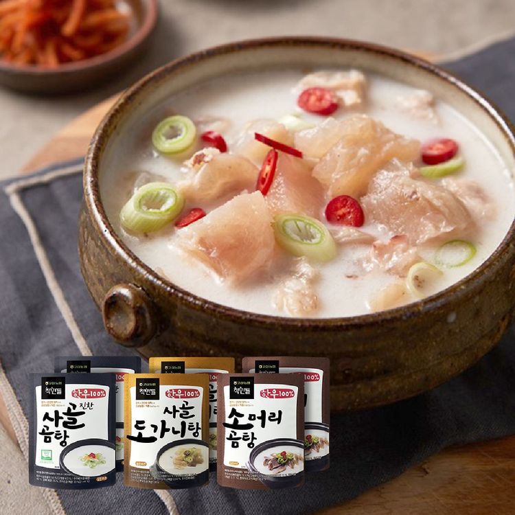 고삼농협 한우진한사골곰탕 한우사골도가니탕 한우소머리곰탕 500g각 2팩 홈플러스 택배배송