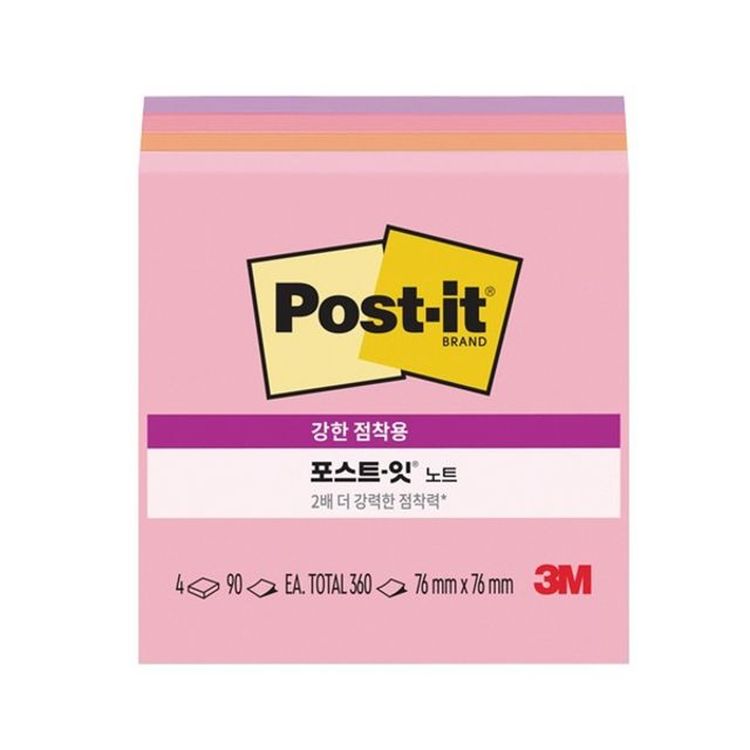 3m 포스트잇 강한점착용 노트 654 4ss Fla 플라밍고 홈플러스 택배배송