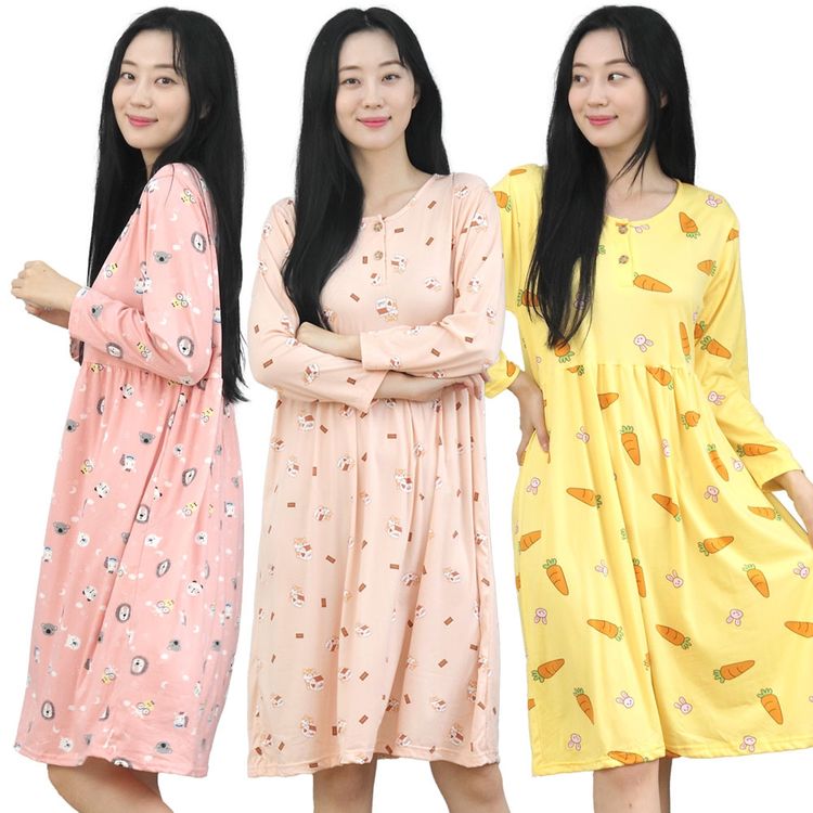 여성 피치 기모 원피스 사방스판 편안한 빅사이즈 마담 홈웨어꿀잠피치기모원피스애니멀 홈플러스 택배배송