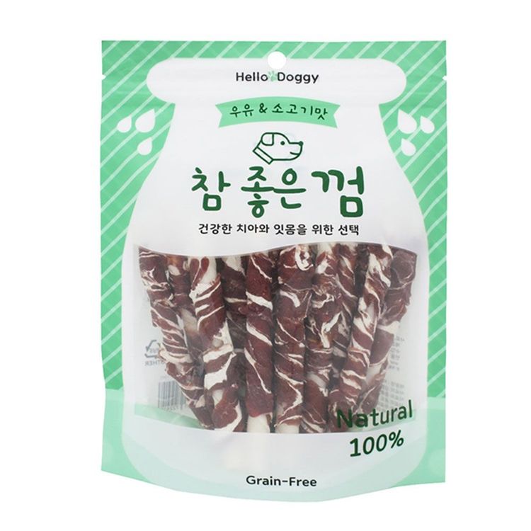 우유 비프맛 강아지 스틱껌 15p 애견 소가죽껌 간식 홈플러스 택배배송