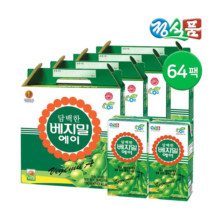 정식품 담백한 베지밀 A(에이) 두유 190ml 64팩 | 홈플러스 택배배송