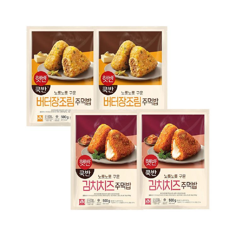 햇반 쿡반 주먹밥 500g 버터장조림 X2개김치치즈 X2개 홈플러스 택배배송