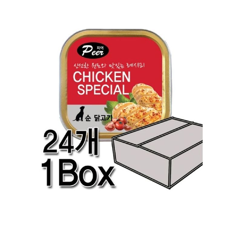 피어 순 닭고기살 캔 100g 24개 1박스 습식사료 간식 홈플러스 택배배송