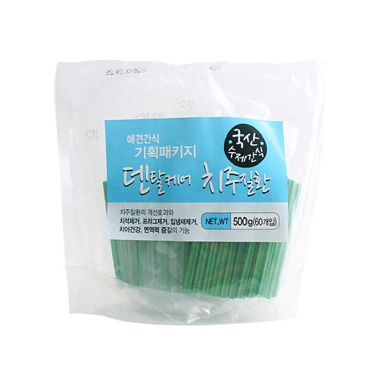 국산수제 강아지 국산수제 덴탈케어 500g 60ps 민트 1p 개껌 홈플러스 택배배송