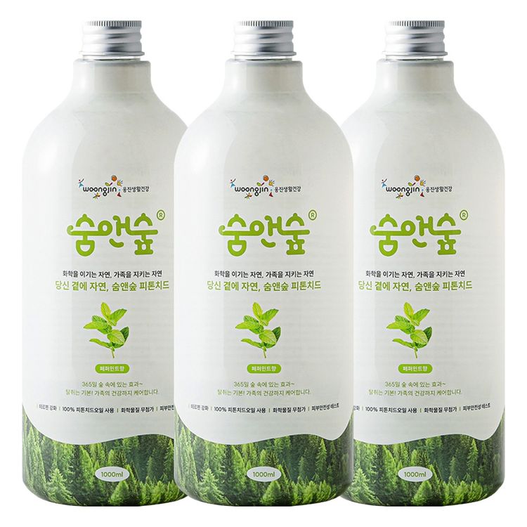웅진 숨앤숲 피톤치드 스프레이 페파민트향 리필 1000ml X 3개 홈플러스 택배배송