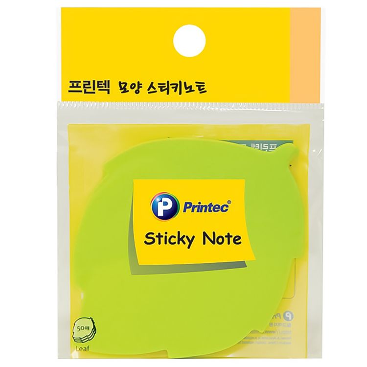 50매 모양스티키노트 점착 메모지 잎모양 D1011 접착메모지 떡메모지 메모지 포스트잇 홈플러스 택배배송