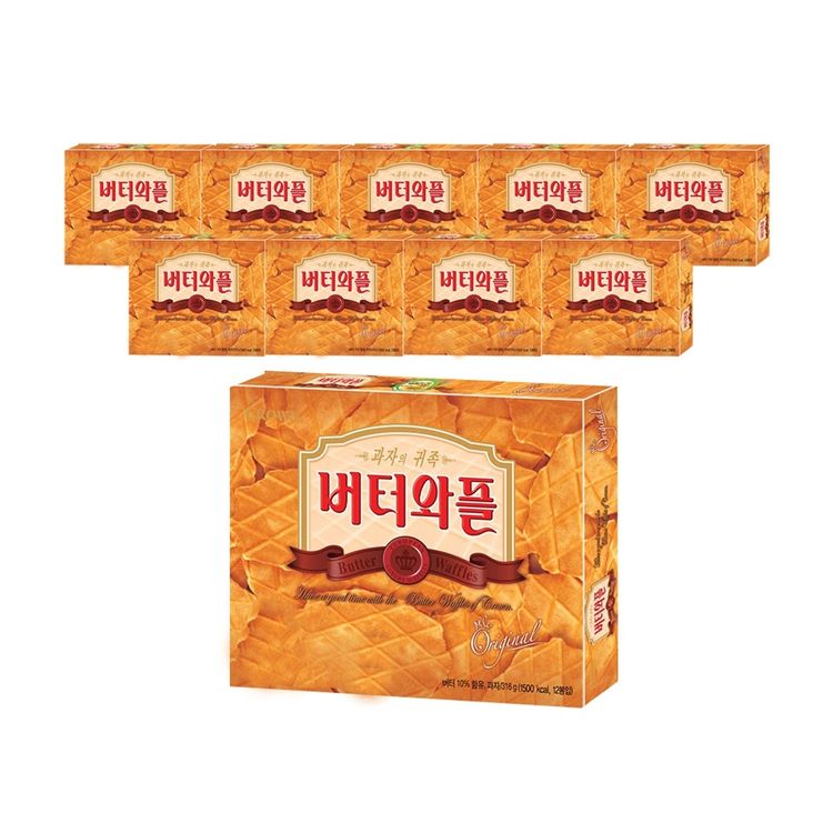 더반 크라운제과 버터와플 12개입316g X 10곽1박스 홈플러스 택배배송