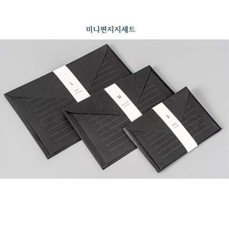 블랙 편지지세트 심플 연애 감사편지 무지 편선지 M 홈플러스 택배배송